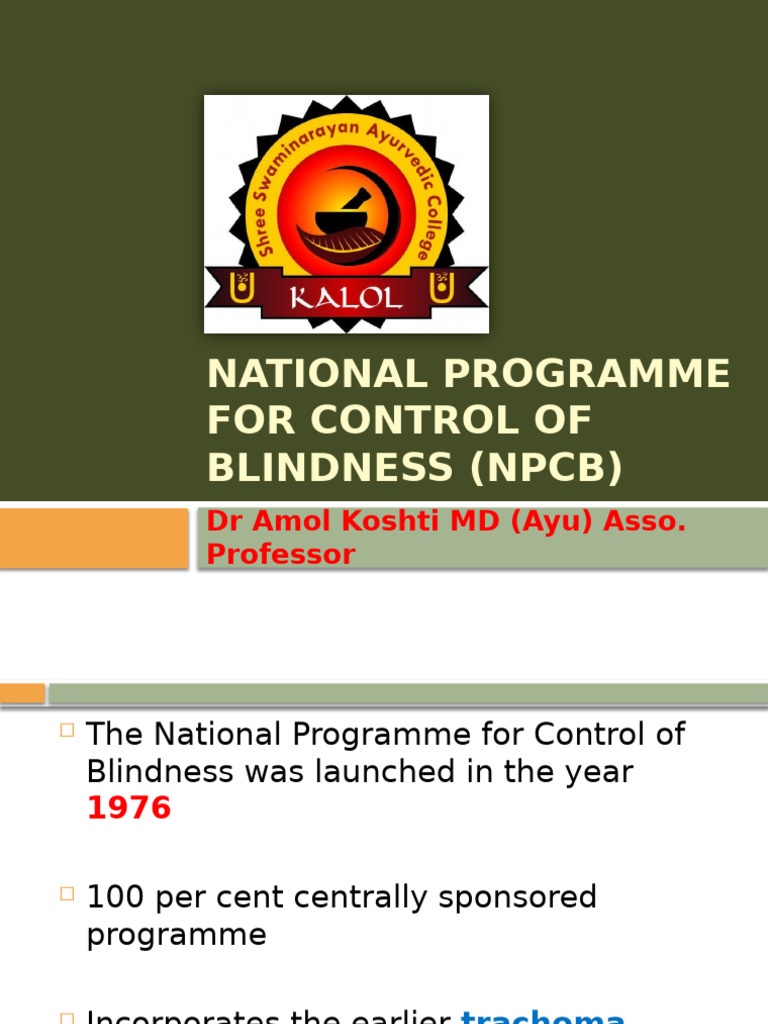 Blindness Programme | PDF | Visual Impairment | Ophthalmology