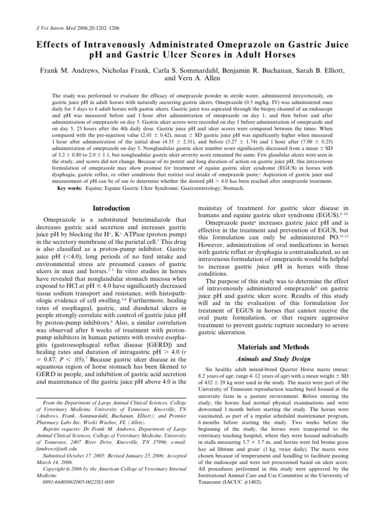 Veterinary Internal Medicne - 2008 - Andrews - Effects of Intravenously ...