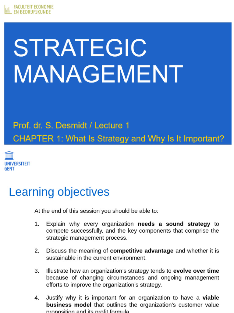 Lecture 1 Chapter 1 STU | PDF | Strategic Management | Competitive Advantage