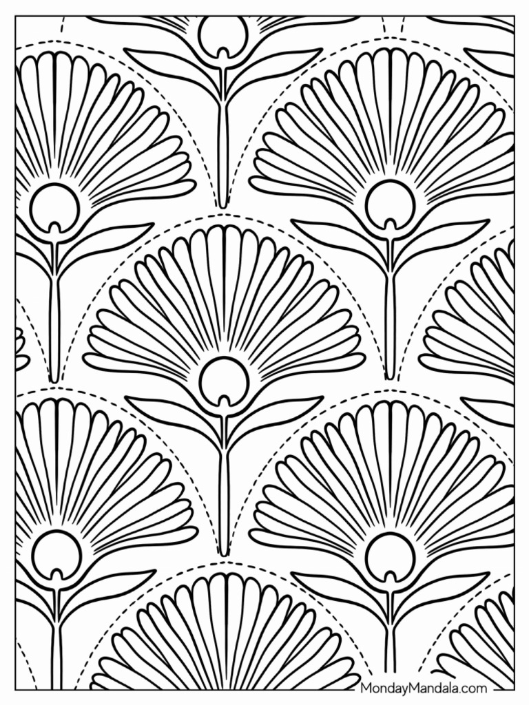 Fan-Flower-Pattern-Coloring-Sheet | PDF