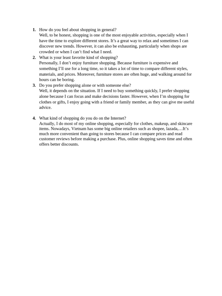 Shopping Preferences and Online Trends | PDF