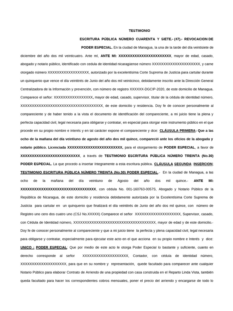 Revocacion de Poder Especial | PDF