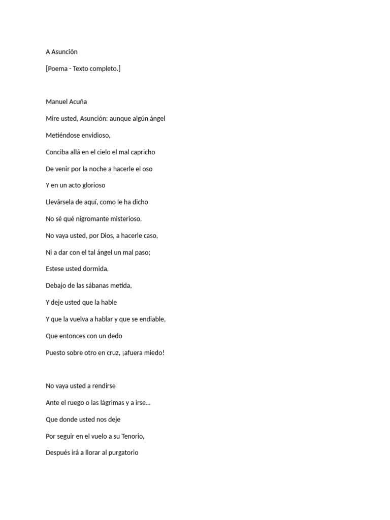Poema "A Asunción" de Manuel Acuña | PDF
