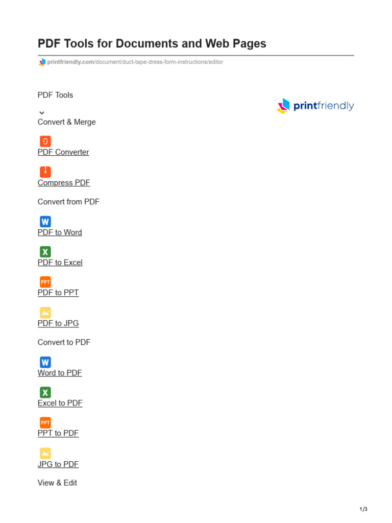 PDF Tools For Documents and Web Pages | PDF