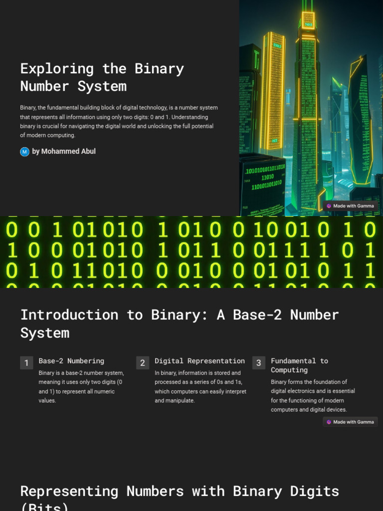 Exploring The Binary Number System | PDF | Bit | Decimal