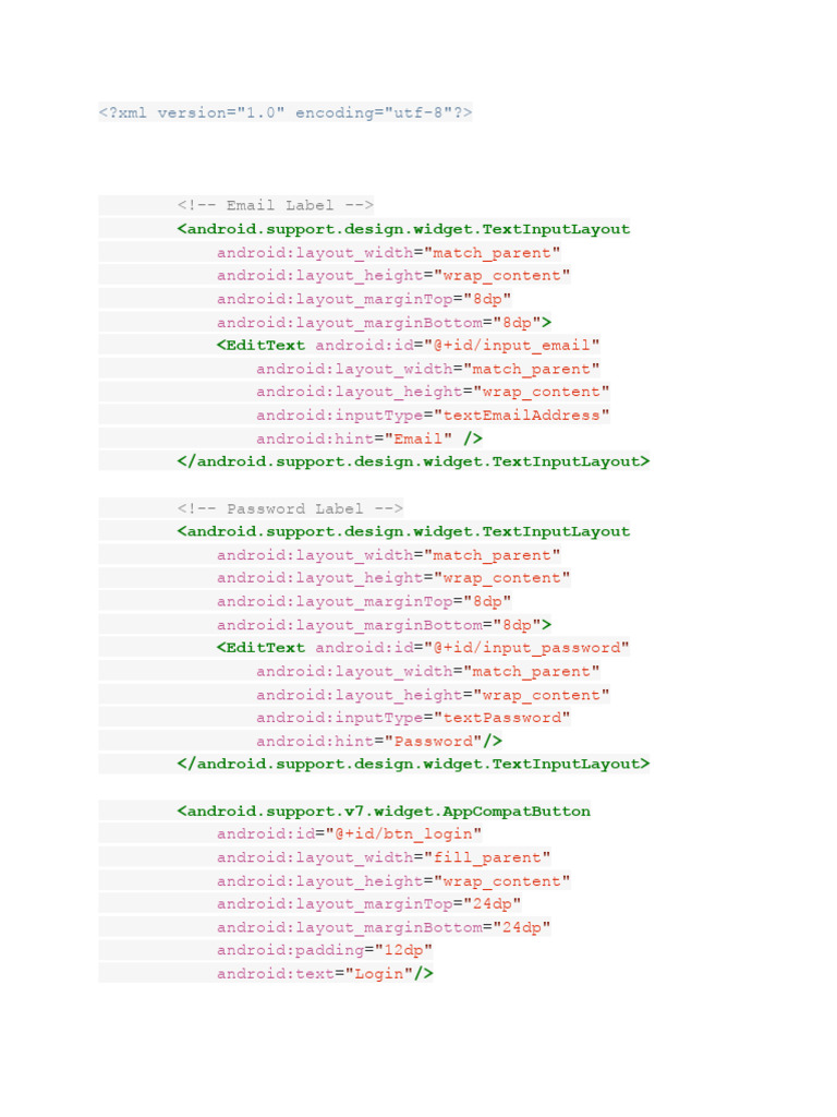 How to Design Email and Password Text Field and Button in Android Studio By Syed Meer | PDF