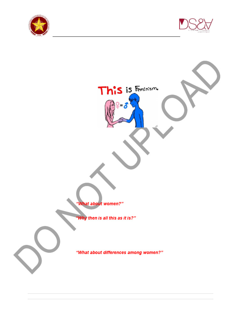 Handout 14 Feminist Theories | PDF | Gender Studies | Feminism