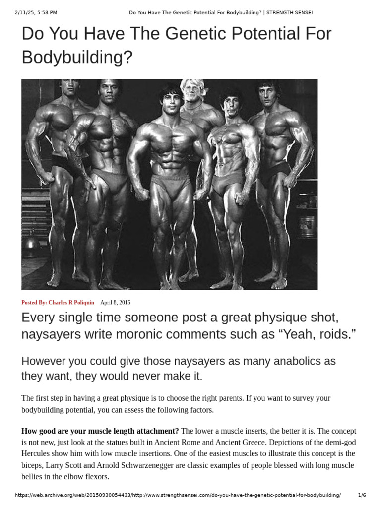 Assessing Your Bodybuilding Genetics | PDF | Skeletal Muscle | Muscle ...