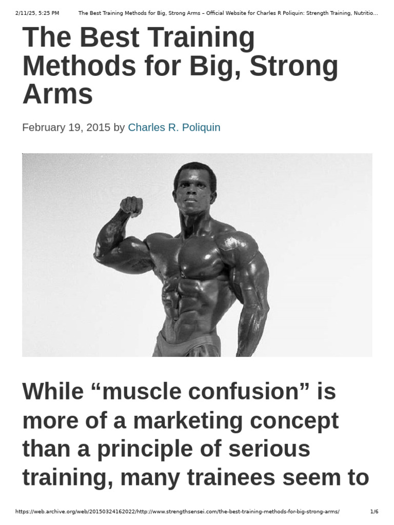 The Best Training Methods For Big, Strong Arms | PDF | Strength ...