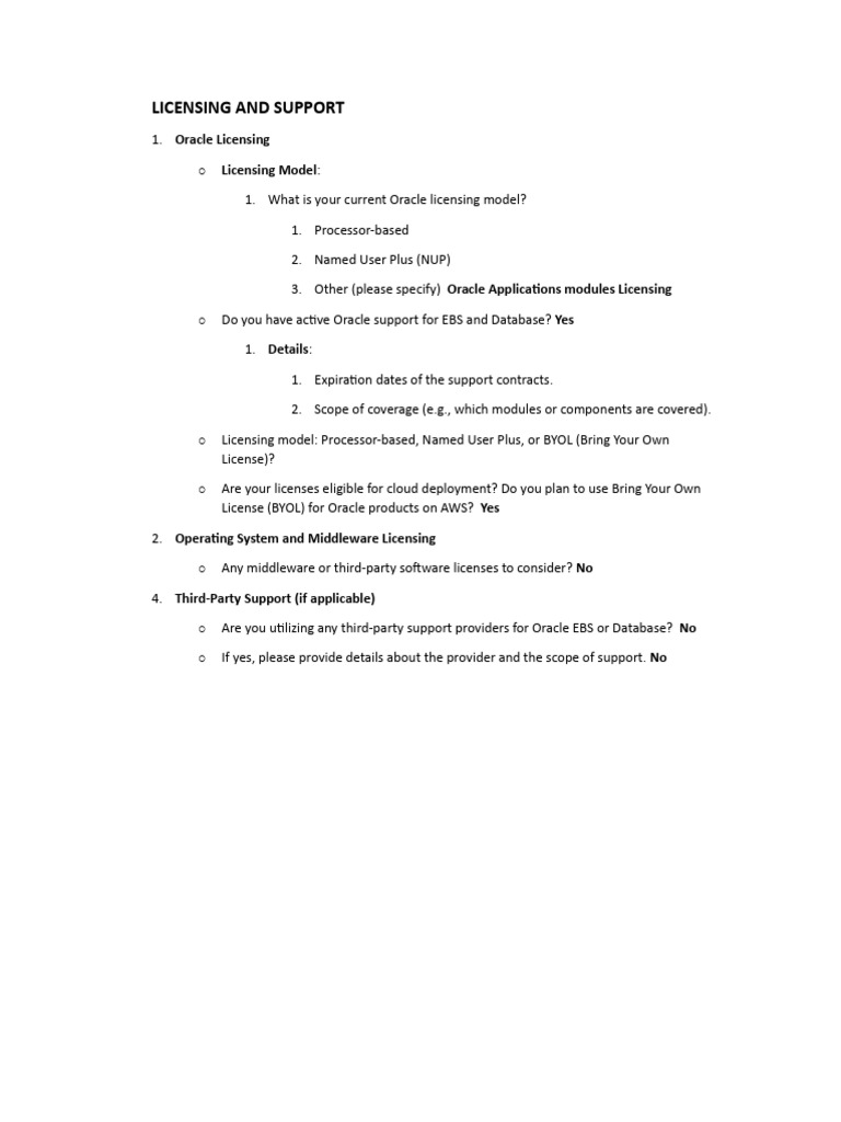 EBS Migration Questionnaire | PDF | Databases | Computing