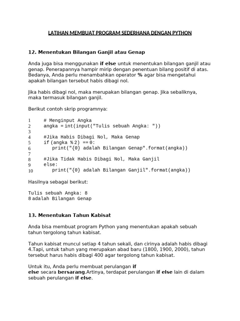 Materi Dan Latihan Python 3 | PDF