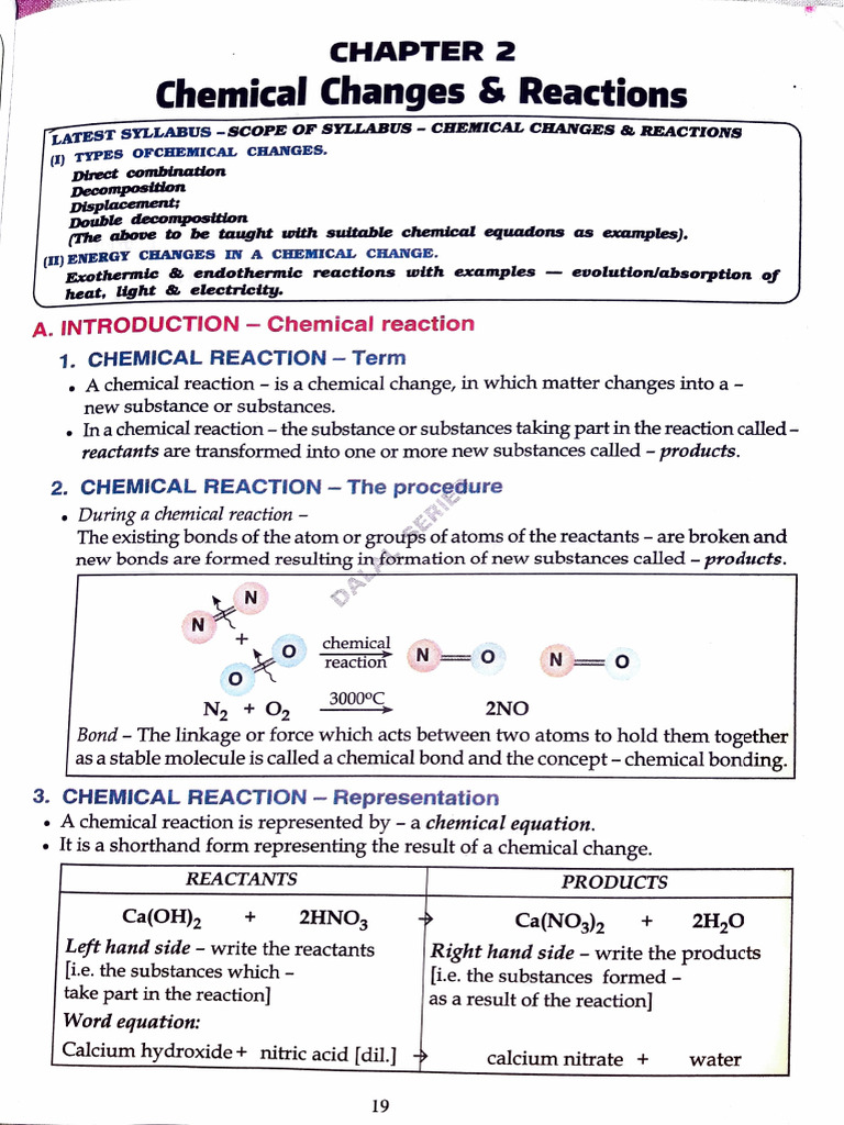 CHEMICAL CHANGES AND REACTION | PDF
