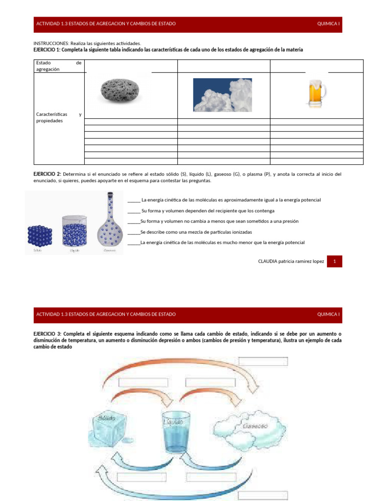 Estados de Agregación y Cambios en Química | PDF