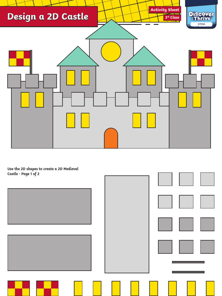 Medieval Castles (2D Shapes) Cut and Paste Activity | PDF