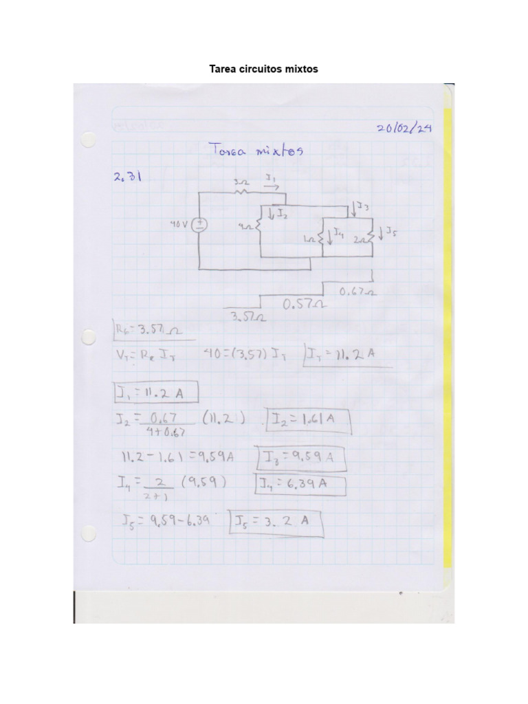 Tarea Circuitos Mixtos | PDF