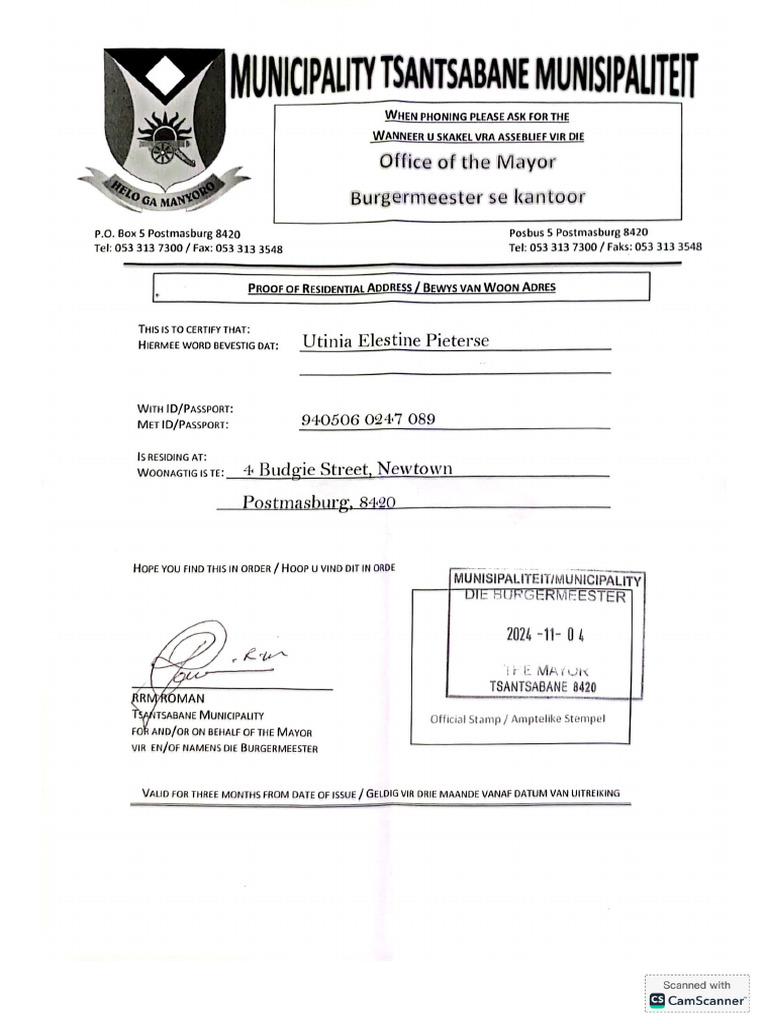 Proof of Residence | PDF