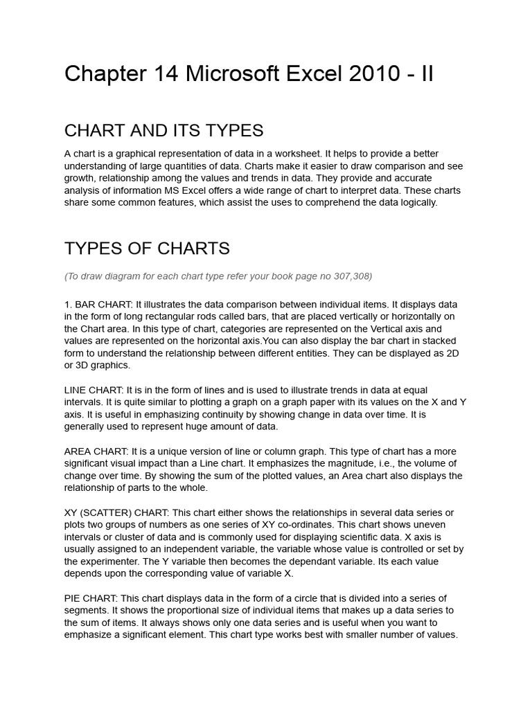 Chapter 14 Microsoft Excel 2010 - II | PDF | Chart