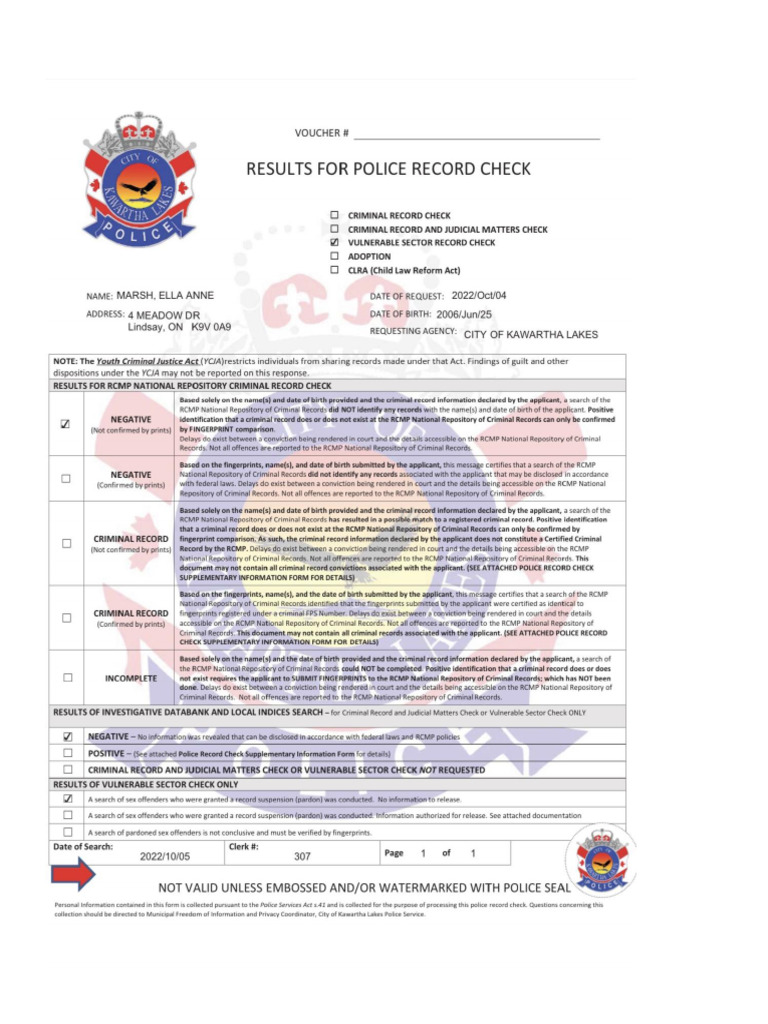 Criminal Record Check | PDF