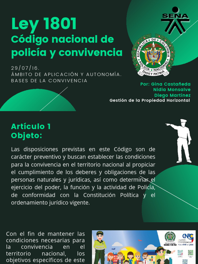 Código de Policía. Ley 1801 | PDF | Policía | Ley administrativa