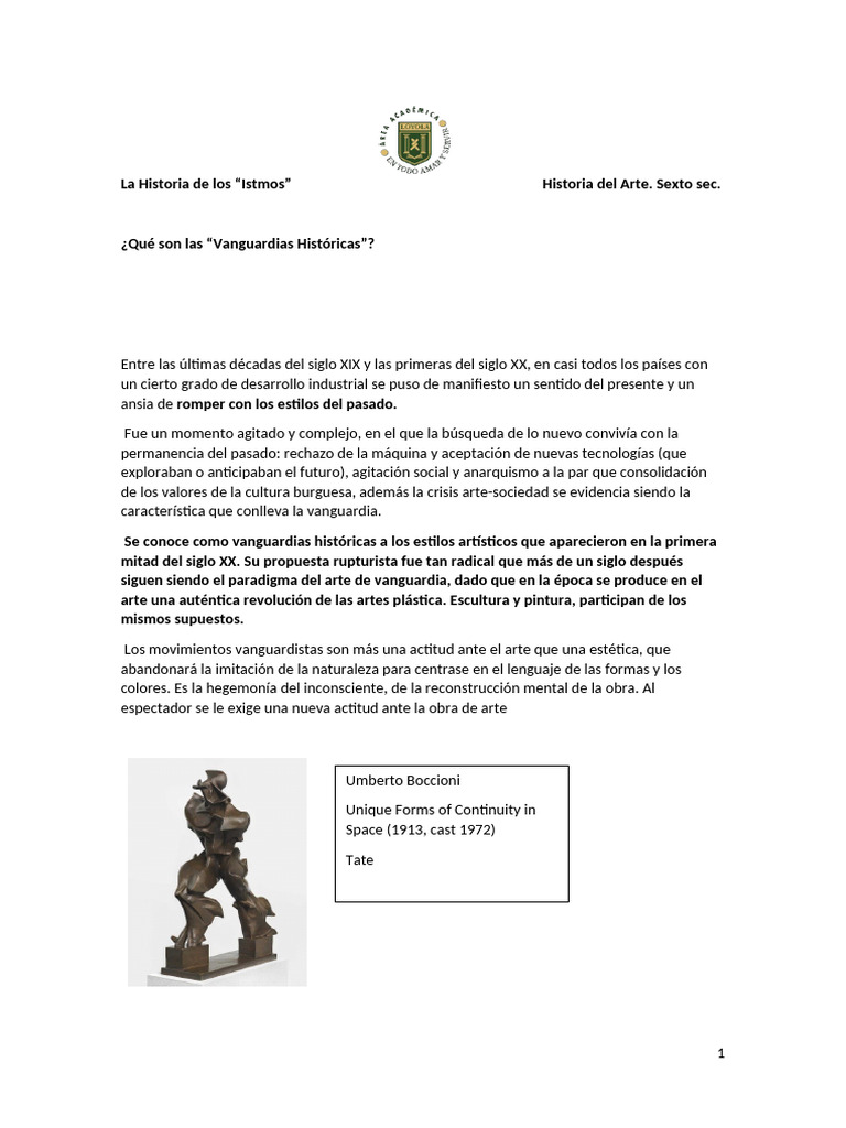 La Historia de los de los itsmos 2 | PDF | Vanguardia | Educación en ...