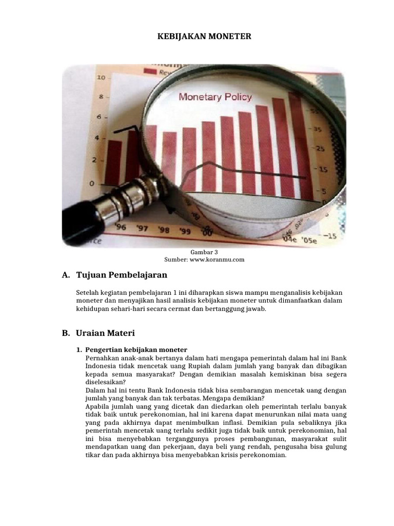 Kebijakan Moneter Dan Kebijakan Fiskal | PDF