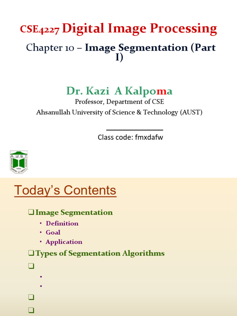 08 Lecture Chapter 10 Image Segmentation Part I Edge