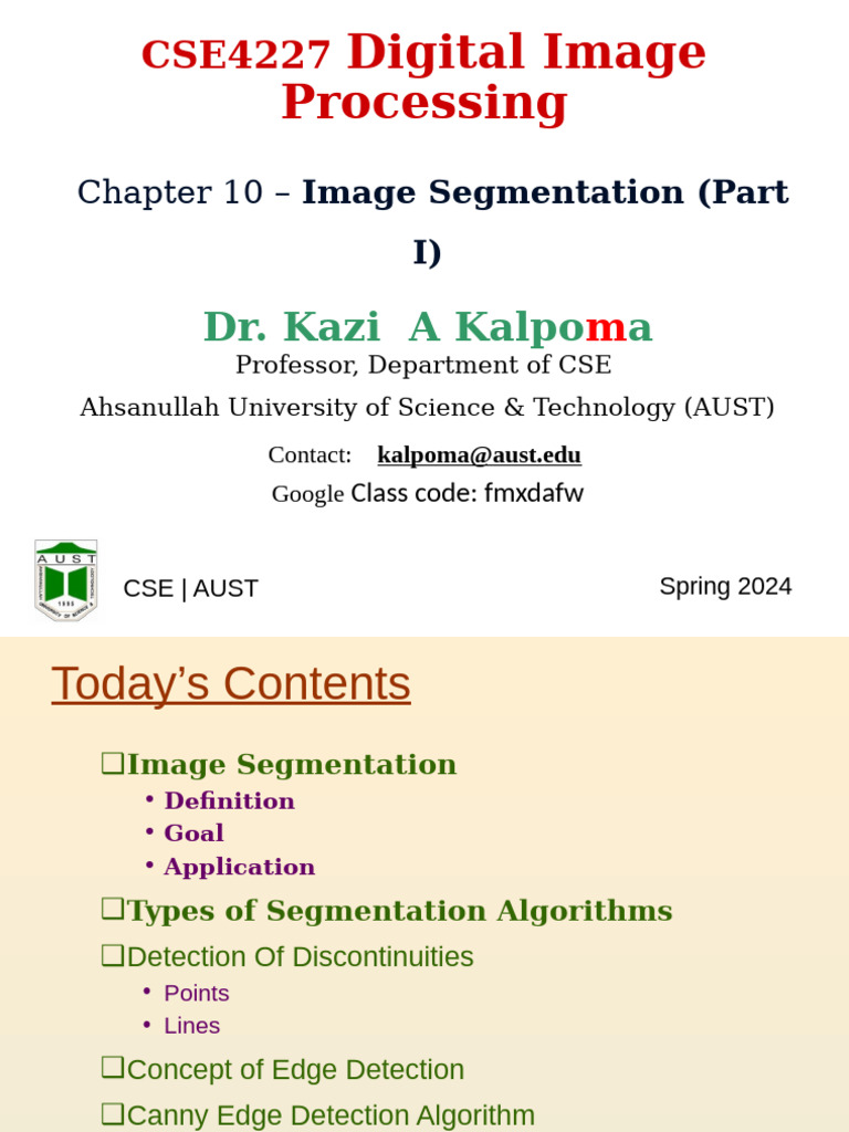 08_Lecture -Chapter 10- Image Segmentation_Part I_Edge Detection | PDF | Image Segmentation ...