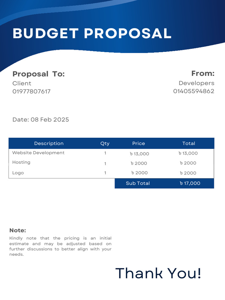 Budget Proposal | PDF