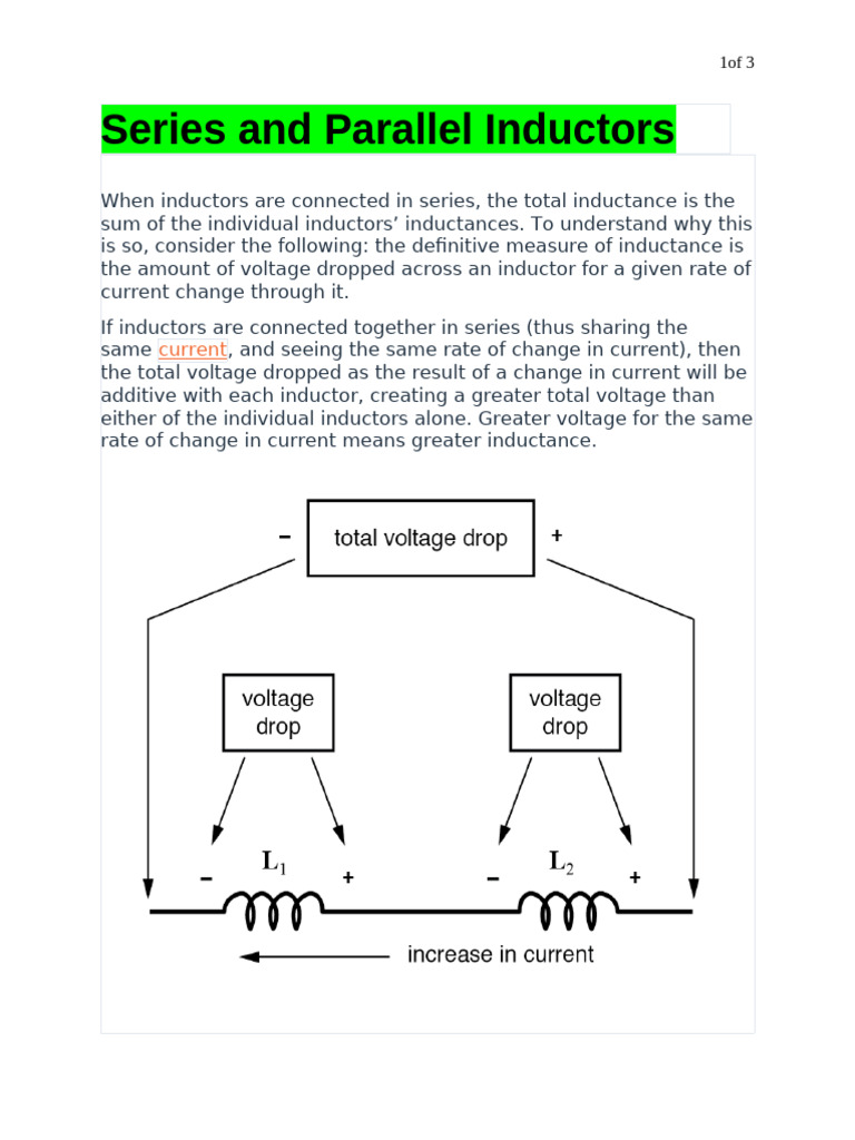 Series and Parallel Inductors | PDF