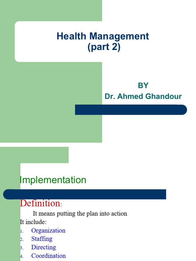 Health Management Implementation Guide | PDF | Evaluation | Performance ...