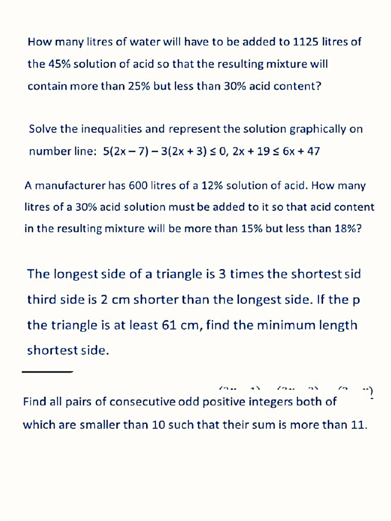 Linear Inequalities Pdf
