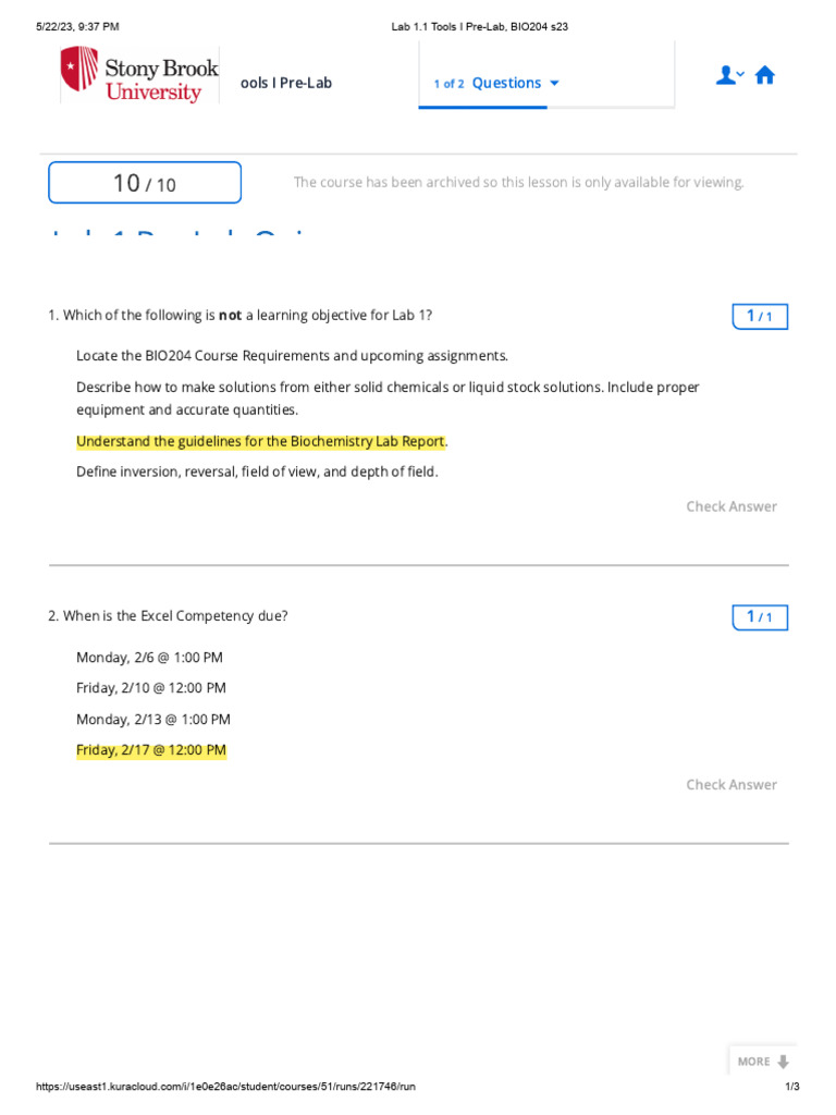 Lab 1.1 Tools I Pre-Lab, BIO204 s23 | PDF | Chemical Substances | Chemistry