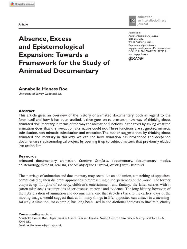 Absence, Excess and Epistemological Expansion - Towards A Framework For ...