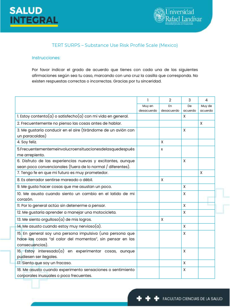Test SURPS | PDF | Ansiedad | Sicología