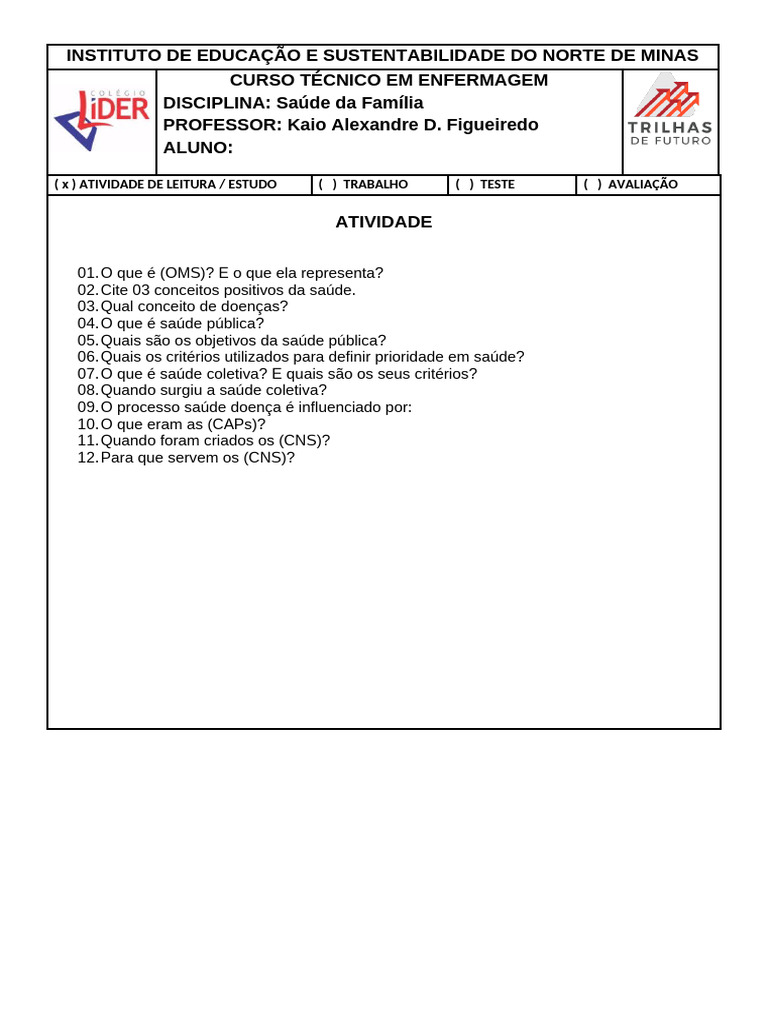 Atividade aula 01 | PDF