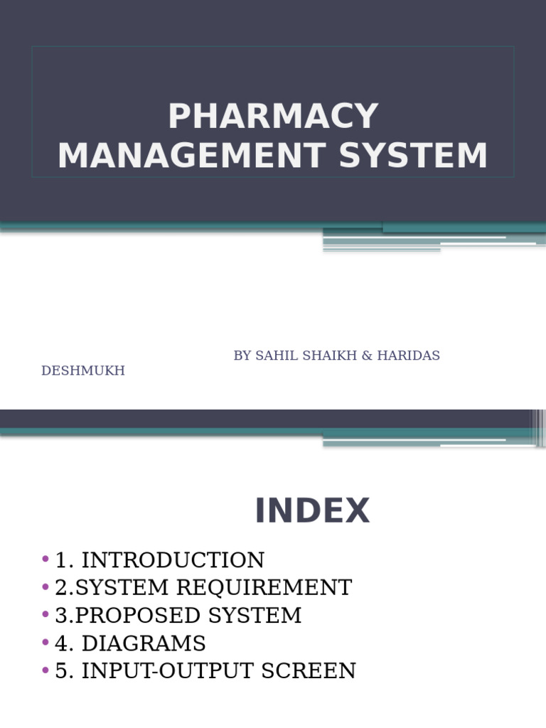 Pharmacy Managment System | PDF | Pharmacy | Databases