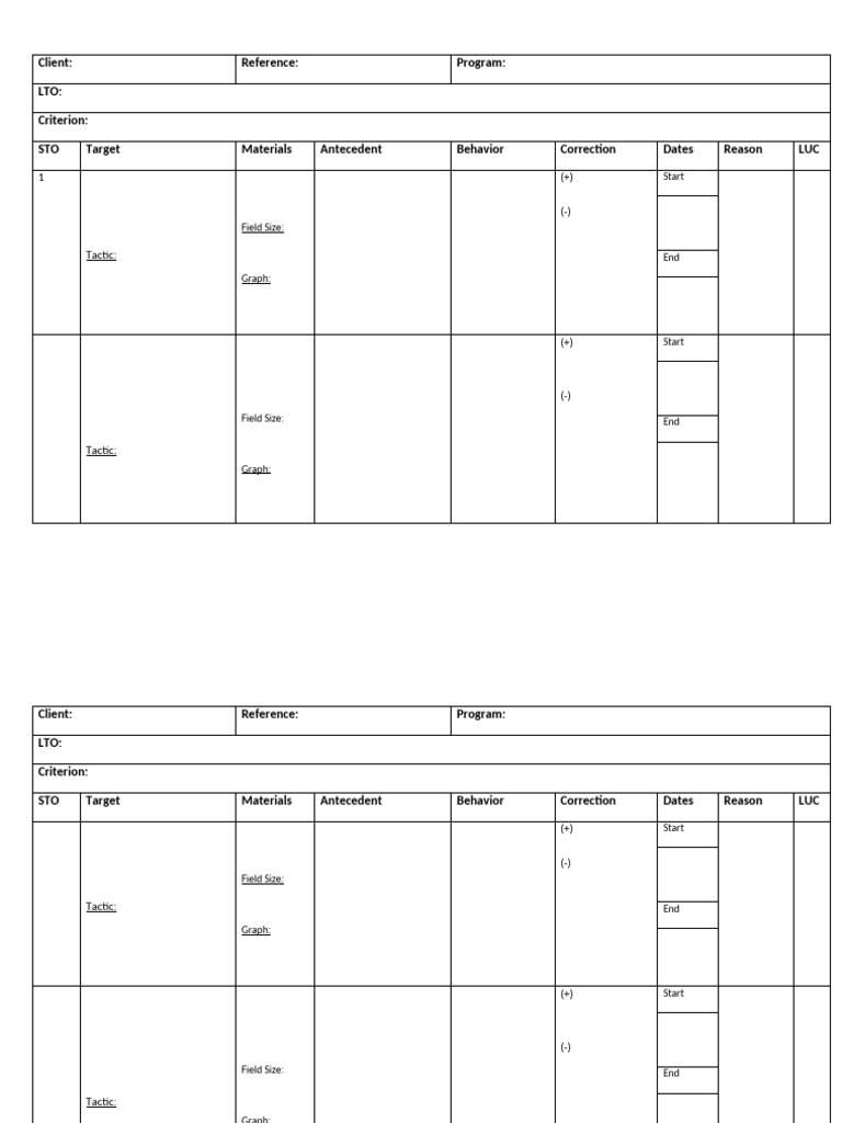Blank Program Sheet | PDF