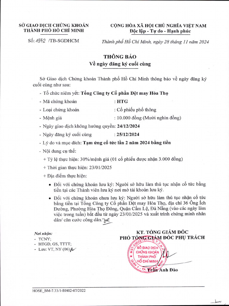 HTG TB So 1972 Ve NDKCC Tam Ung Co Tuc Lan 2 Nam 2024 Bang Tien | PDF