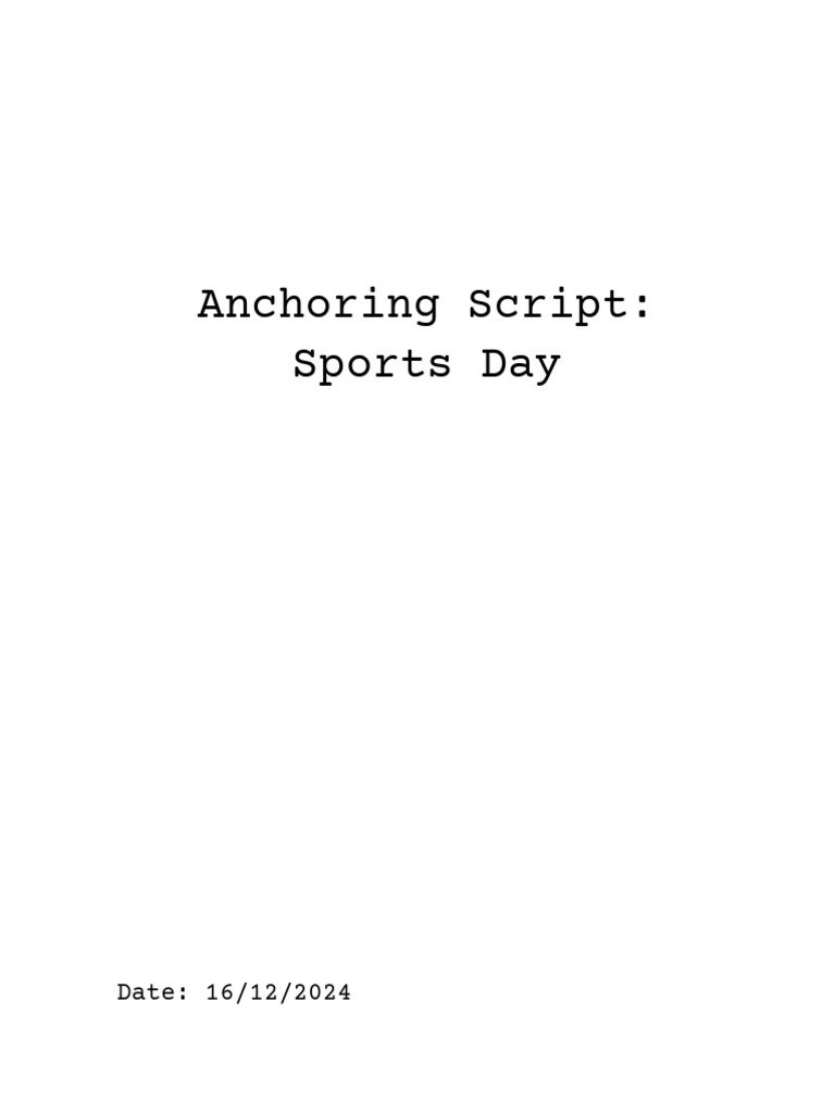 Sports Day Anchoring Final Script | PDF