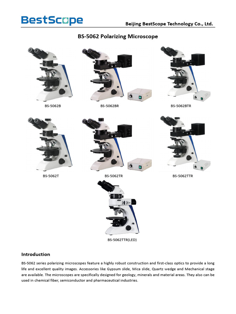 BS-5062 Polarizing Microscope V1(1) | PDF | Optics | Microscope