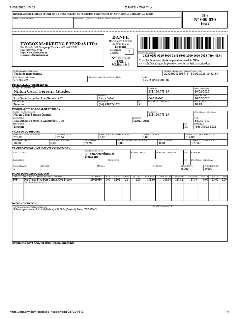 Olist Tiny - Notas Fiscais | PDF | Recibo | Business