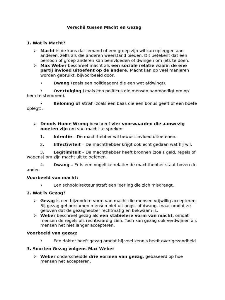 Verschil Tussen Macht en Gezag | PDF