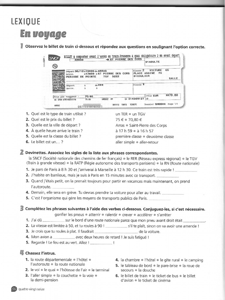 Lexique (En Voyage) | PDF