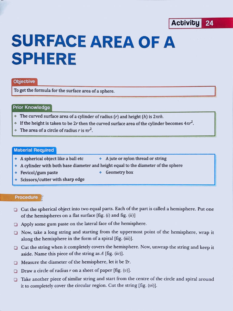 Surface Area of Sphere | PDF | Sphere | Area