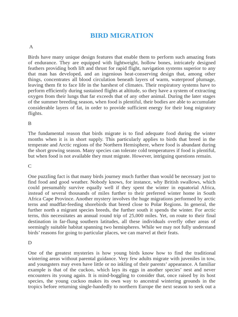 Understanding Bird Migration Patterns | PDF | Bird Migration | Birds