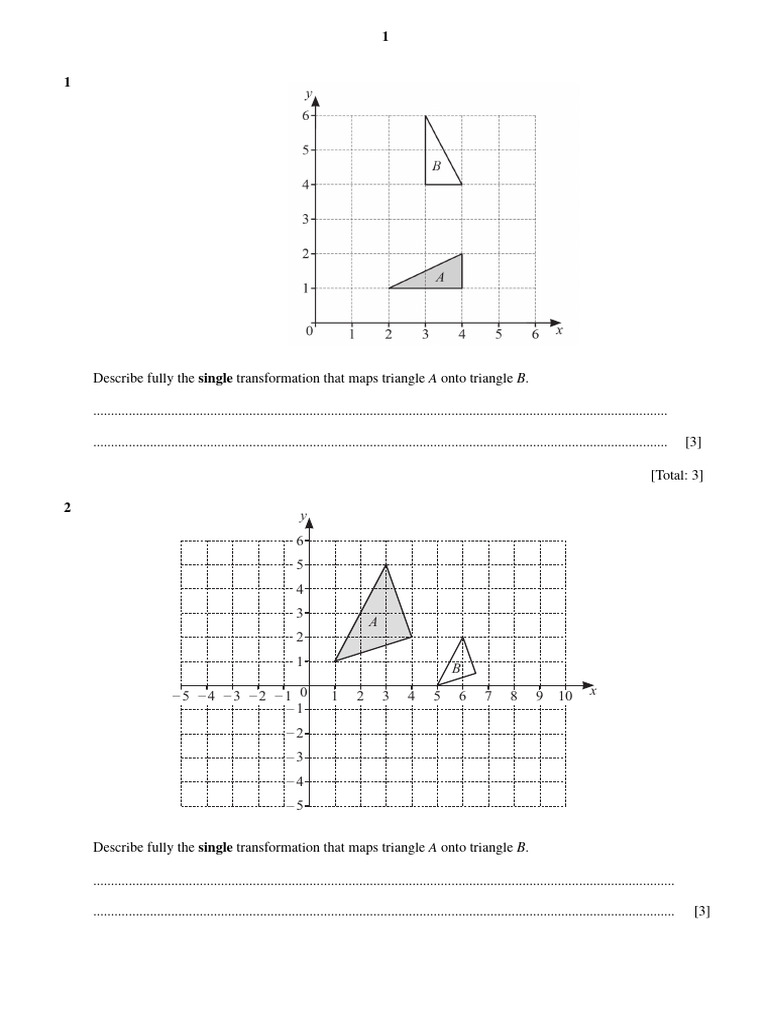 Worksheet On Transformation & Vector | PDF | Shape | Euclidean Vector