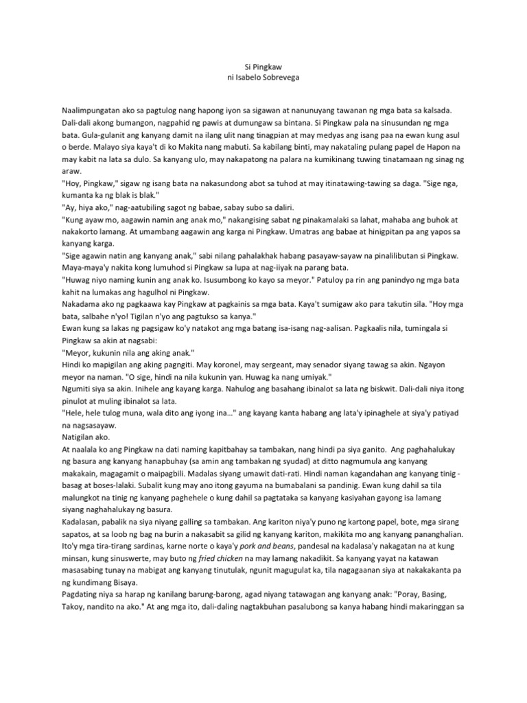 Si Pingkaw | PDF