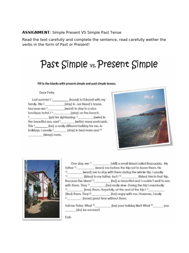 Simple Present VS Simple Past Tense - Exercise 2 | PDF