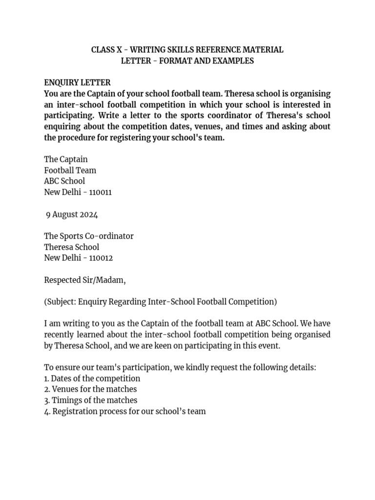 Formal Letter Writing Guide for Students | PDF | Transport | Commuting
