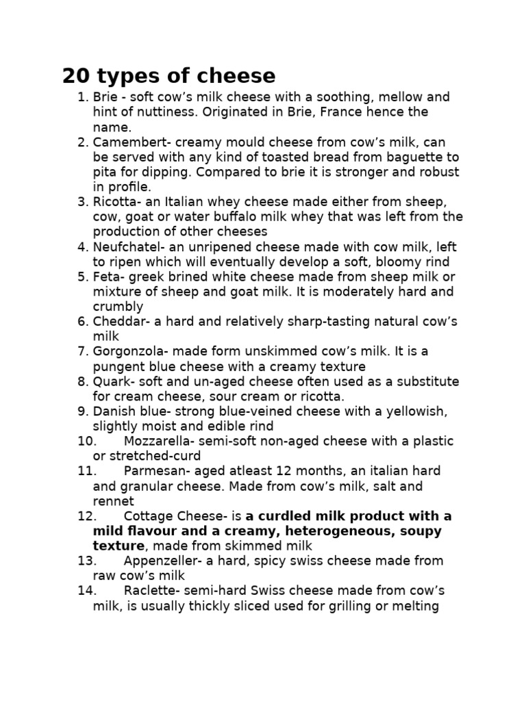 Cheeses | PDF